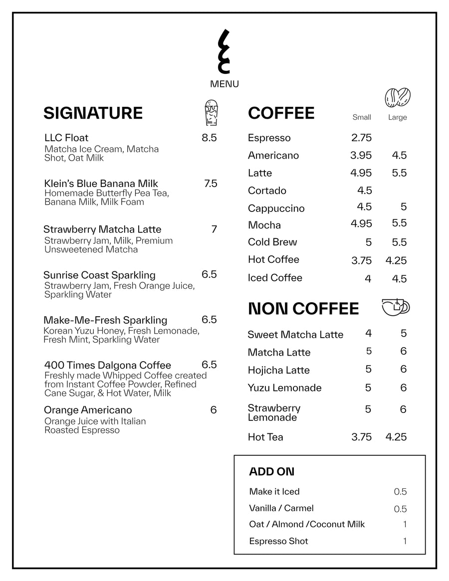 Menu 2 – Lucky Lucky Cafe