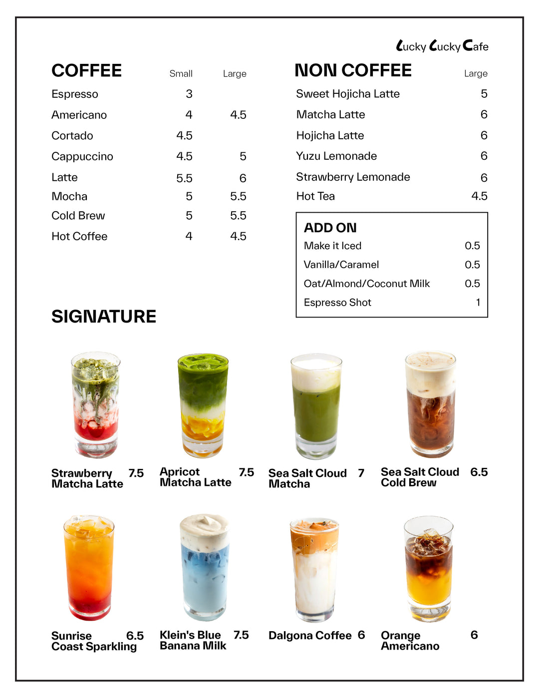 Menu 2 – Lucky Lucky Cafe